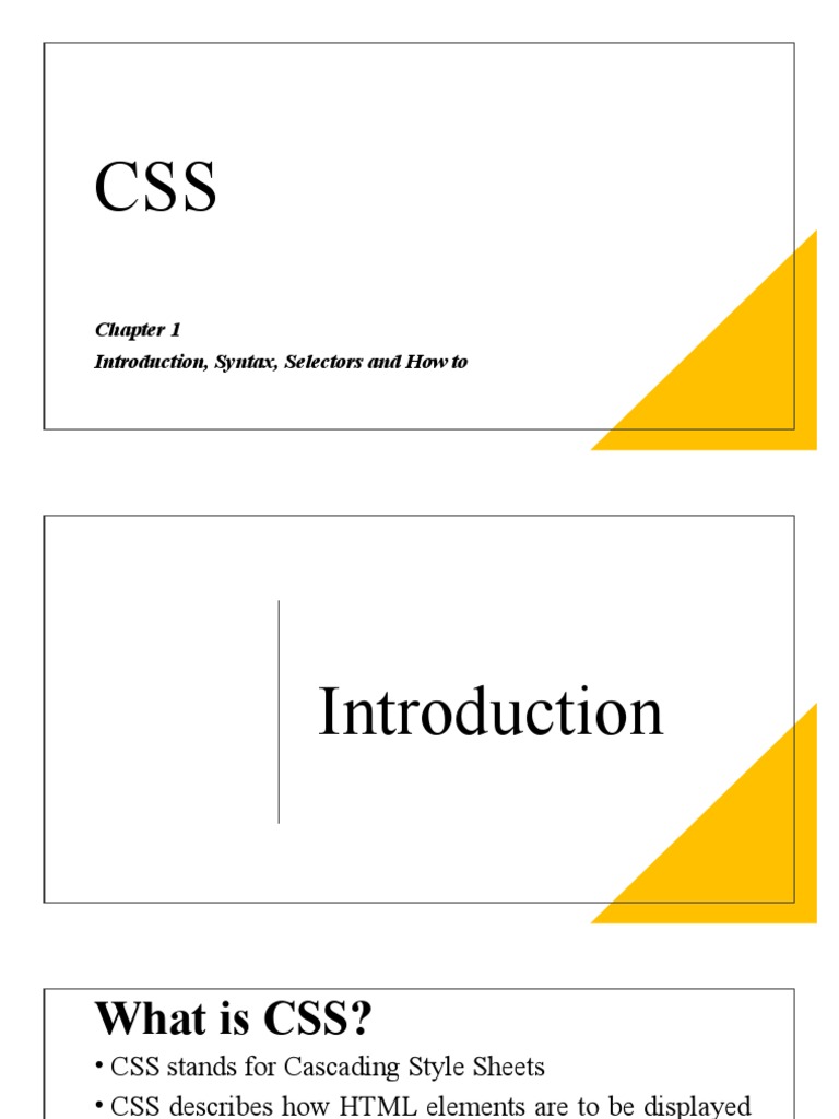 CSS Chapter 1 | PDF | Html | Html Element