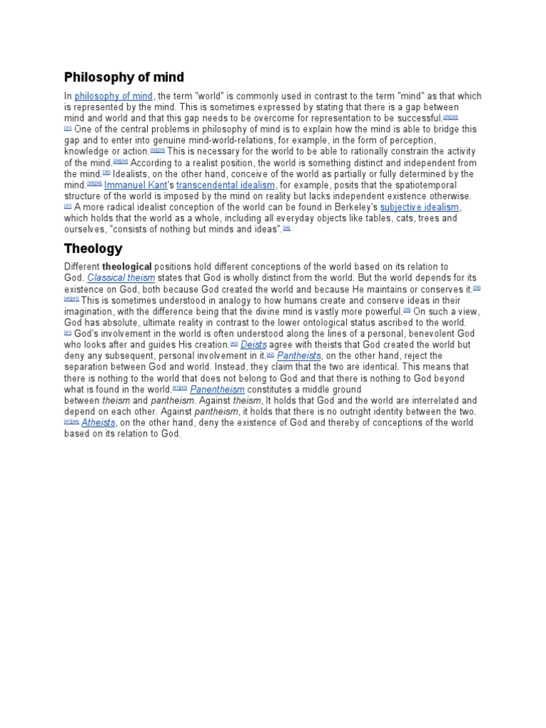 Philosophy of Mind | PDF | Idealism | Pantheism
