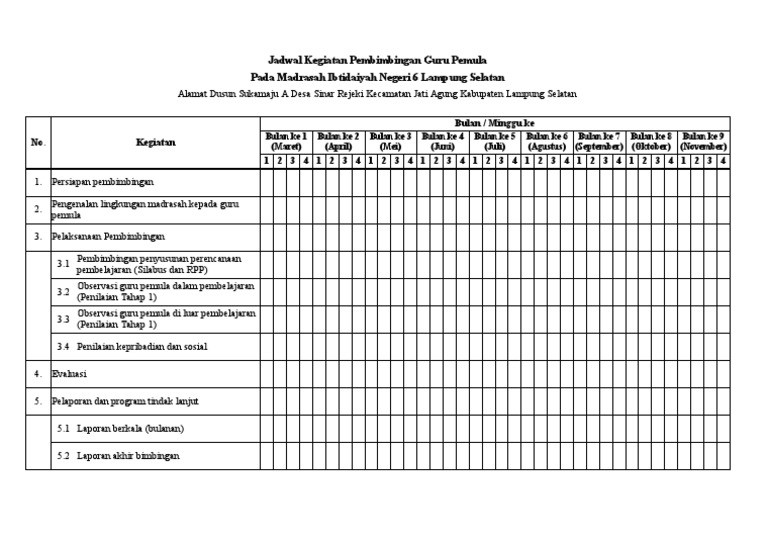 Form PB-1 (02) Jadwal Kegiatan Pembimbingan | PDF