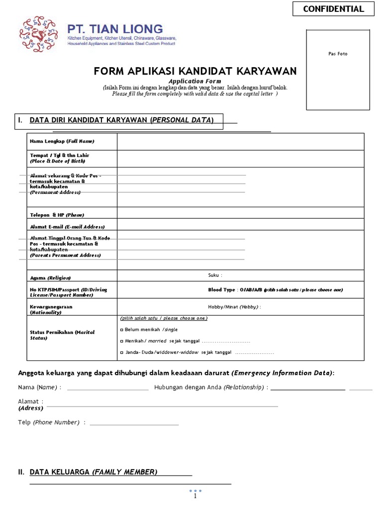 Form Kandidat | PDF