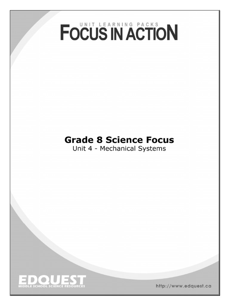 Science 8 Unit 4 Mechanical Systems Final Review Booklet | PDF | Gear ...