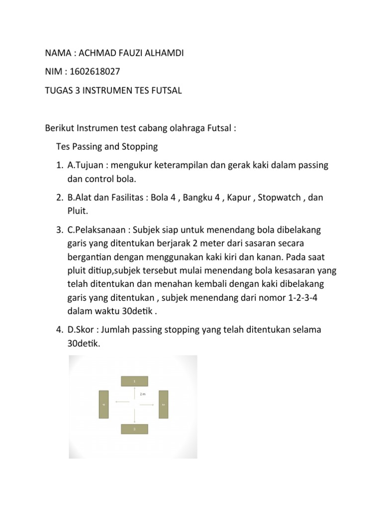 Instrumen Tes Keterampilan Futsal | PDF