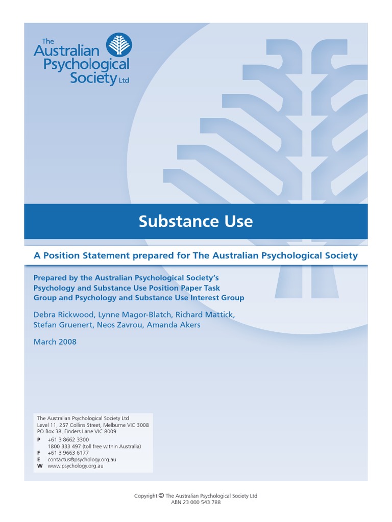 PS Substance Use | PDF | Substance Use Disorder | Substance Abuse