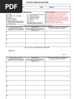 JSA Blank Form | PDF | Safety | Quality Of Life