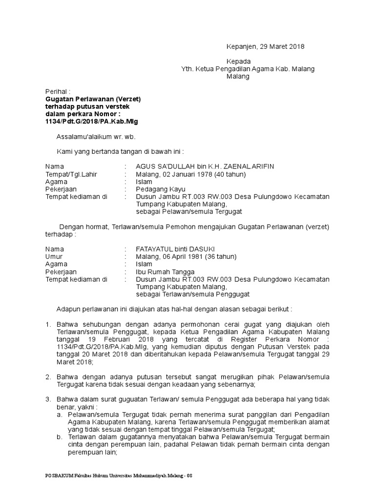 Verzet - AGUS SA'DULLAH Bin K.H. ZAENAL ARIFIN | PDF