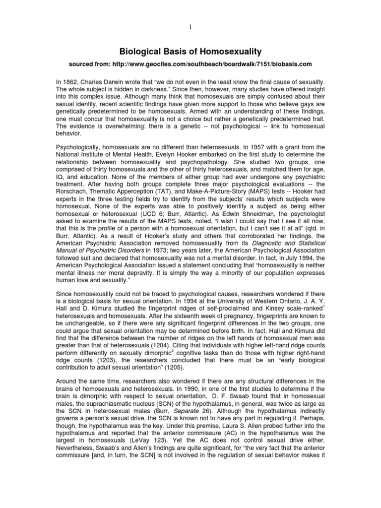 Genetic Basis of Homosexuality Evidence | PDF | Homosexuality | Sexual ...