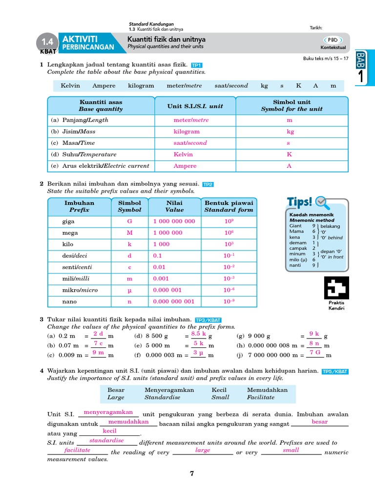 Standard Kandungan: Kuantiti Fizik dan Unitnya | PDF | International ...
