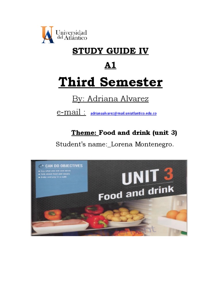 Third Semester: Study Guide Iv A1 | PDF | Meal | Lunch