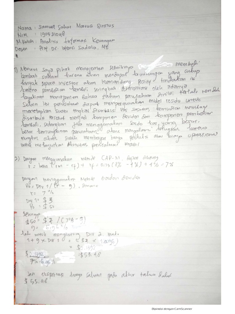 UAS (AIK) Samuel Sahat Martua Sitorus (190521048) | PDF