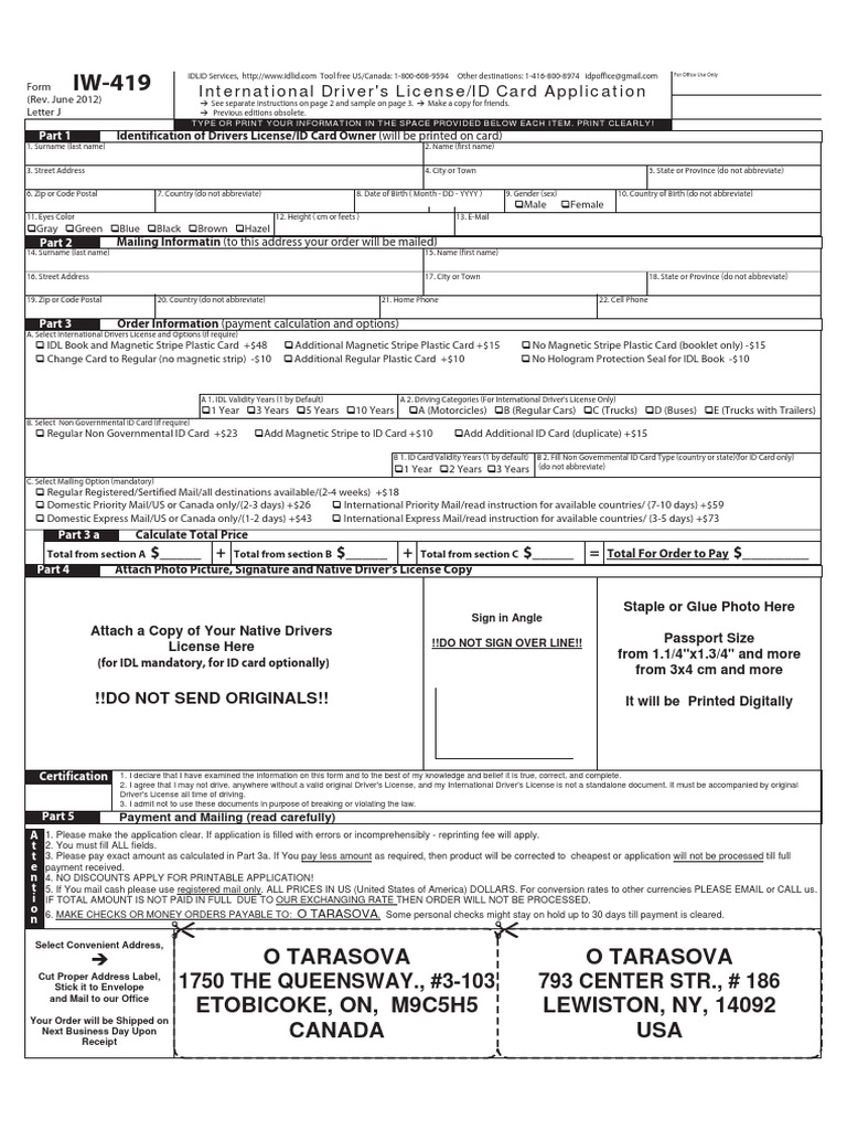 International Driver's License Application Guide | PDF | Identity ...