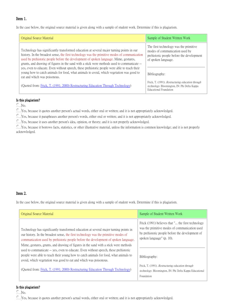 Plagiarism Quiz - Indiana | PDF | Encyclopedias | Encyclopædia Britannica