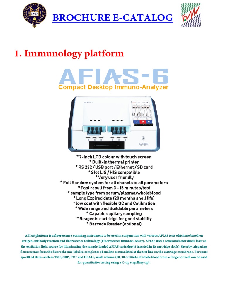 AFIAS Immuno-Analyzer Brochure | PDF | Endocrine System | Medical ...