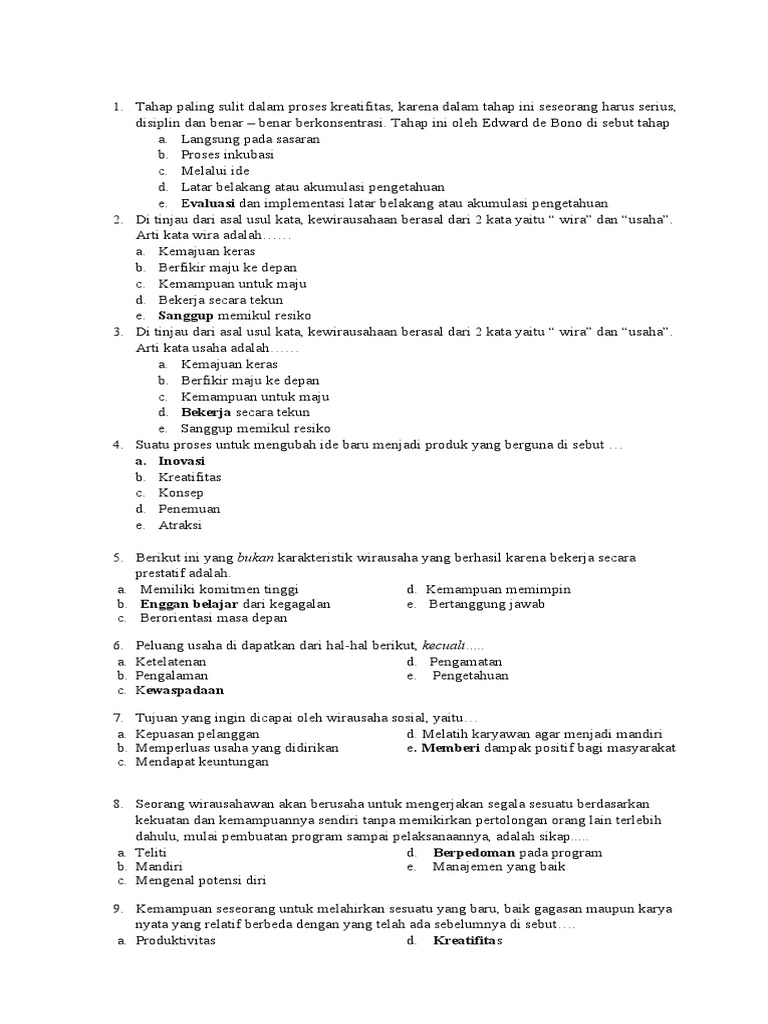 Soal PKK Pilgandd | PDF | Seni