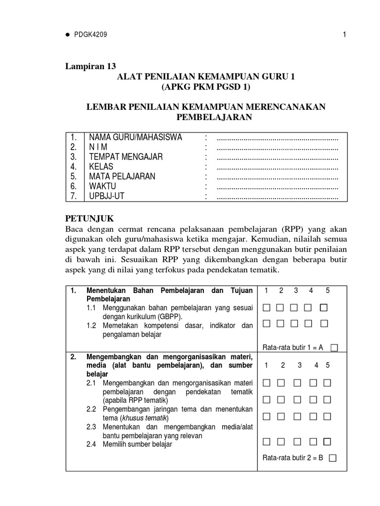 Apkg 1 Dan 2 PKM 2013 | PDF