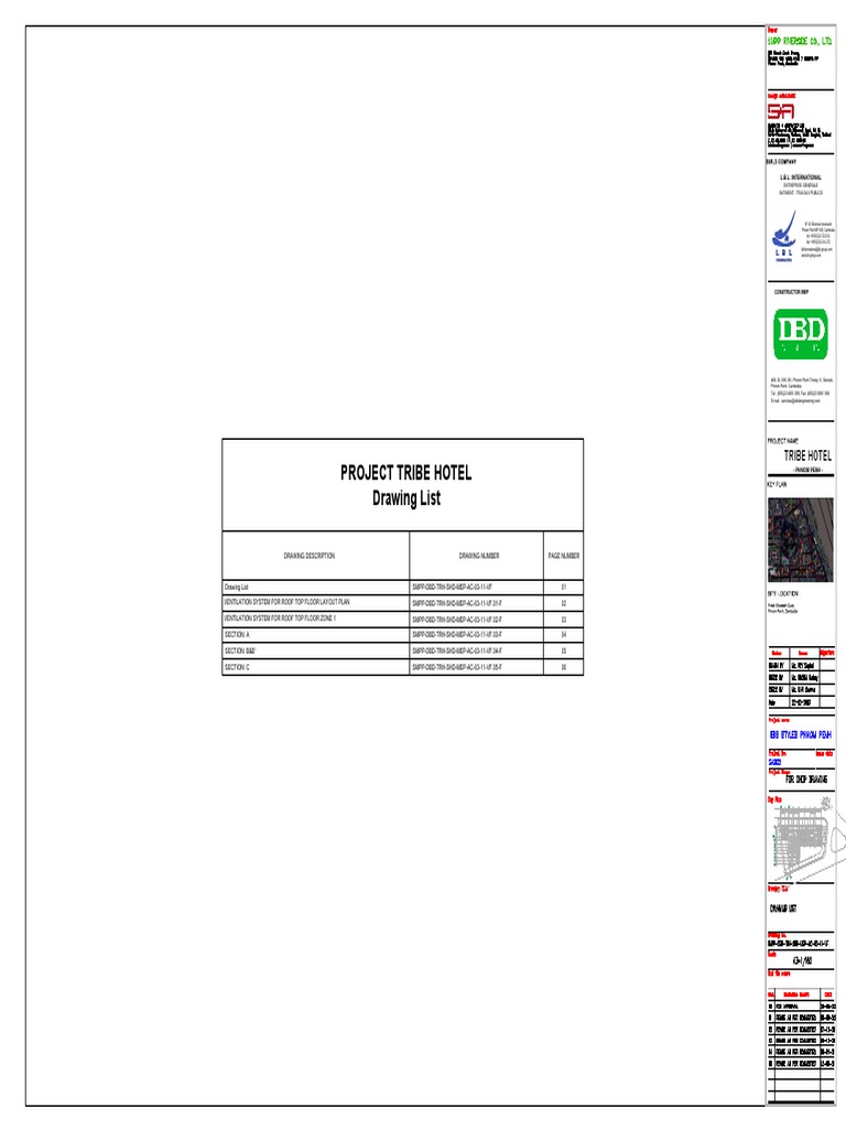 Project Tribe Hotel Drawing List | PDF | Components | Architectural ...