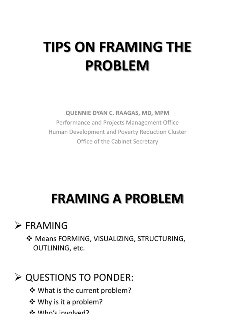 Framing Problems: A Guide to Identifying Issues, Analyzing Causes and ...