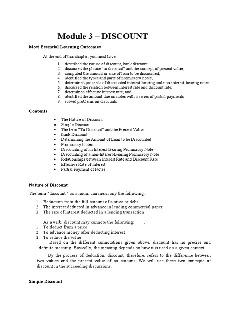 Math of Investment Module 3 To Fill Jan6 | PDF | Discounting | Interest
