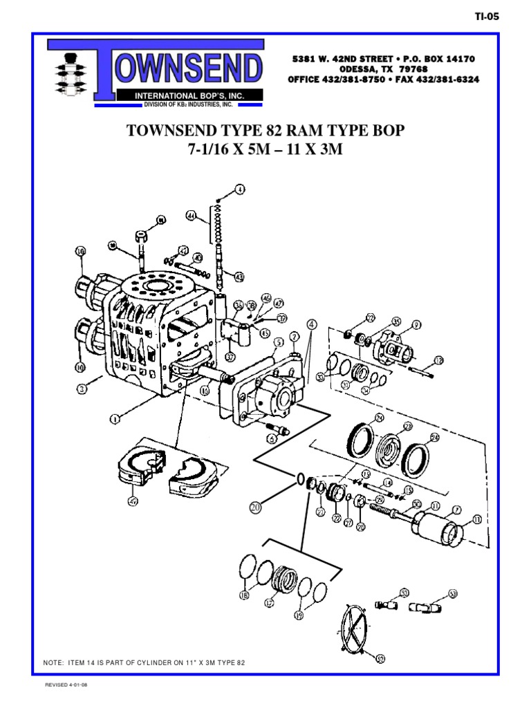 Townsend Type 82 BOP Specifications | PDF | Piston | Manufactured Goods