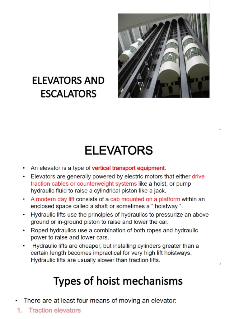 CIVIMEC Elevators & Escalators Lecture | PDF | Elevator | Transport