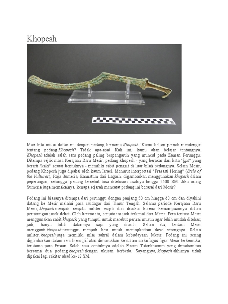 Jenis Pedang Khopesh | PDF | Ilmu Sosial | Sejarah