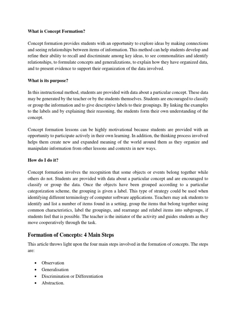 What Is Concept Formation | PDF | Abstraction | Concept