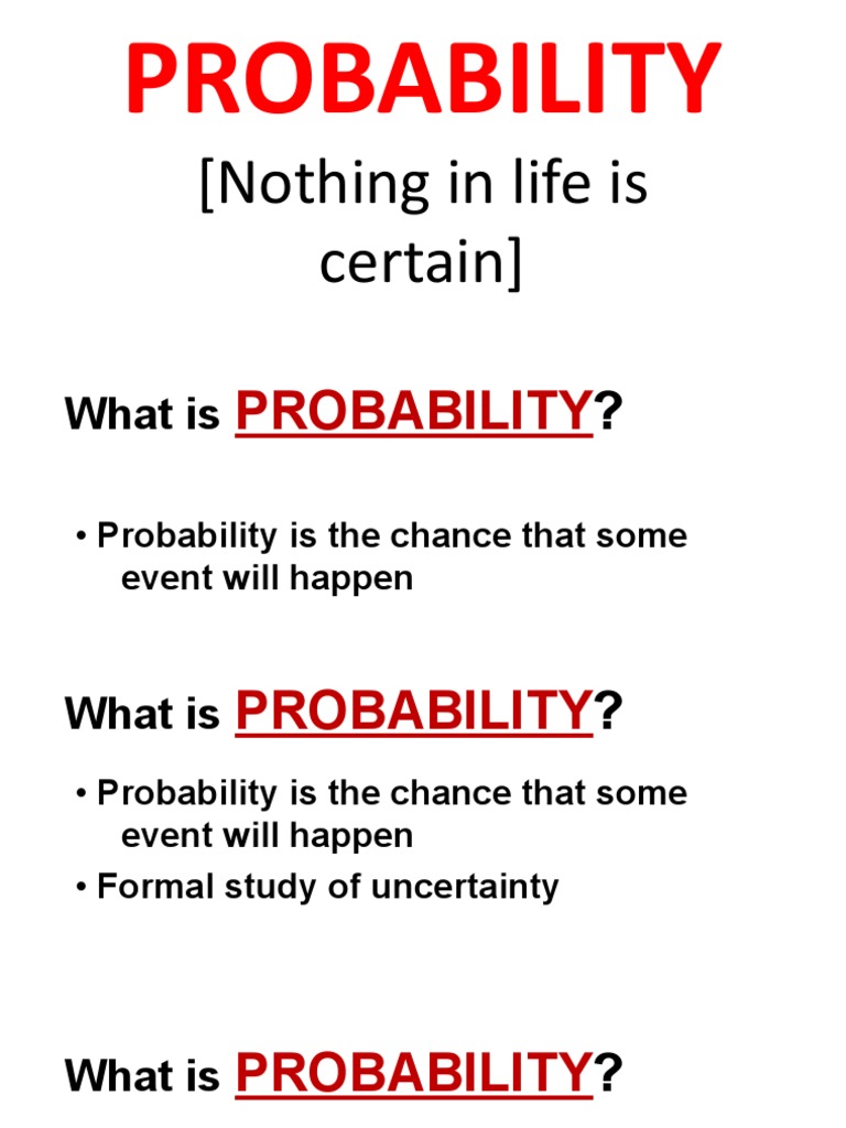 Neil Hubilla - Basic of Probability | PDF | Probability | Gambling