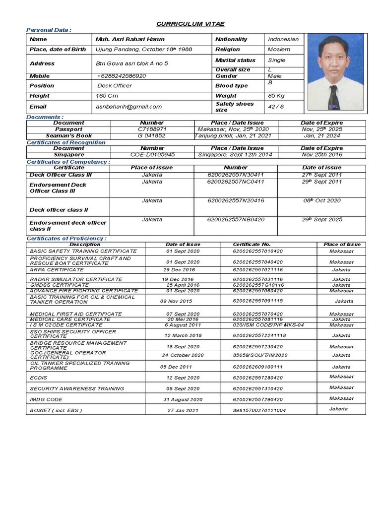 CV Asri Bahari New | PDF | Watercraft | Ships