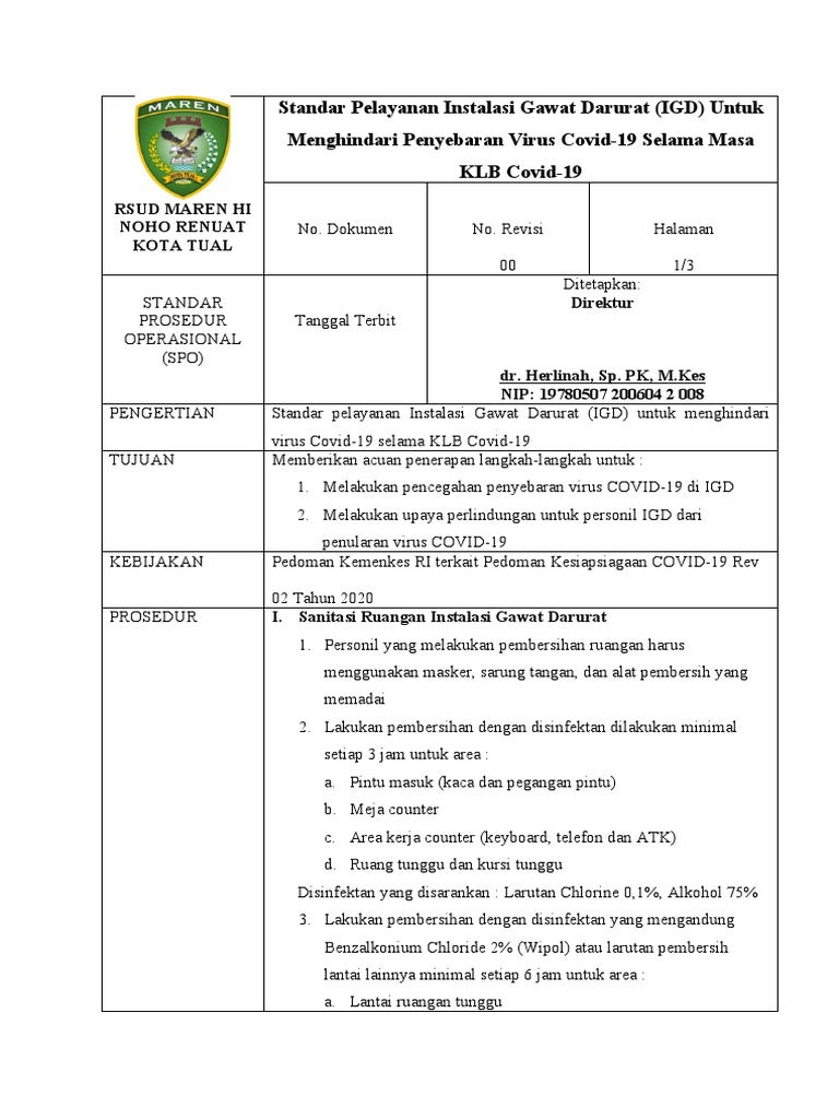 SOP Pelayanan Pasien Selama Masa KLB Covid-19 | PDF | Pengembangan Diri | Sains & Matematika