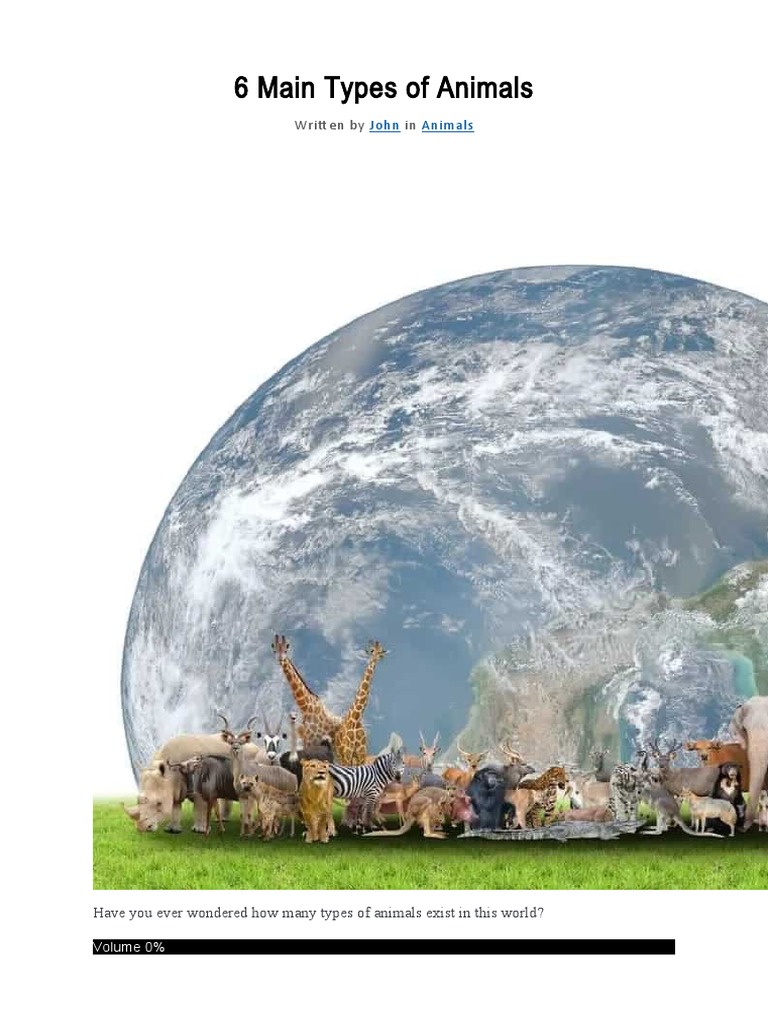 6 Main Types of Animals: Writt en by | PDF