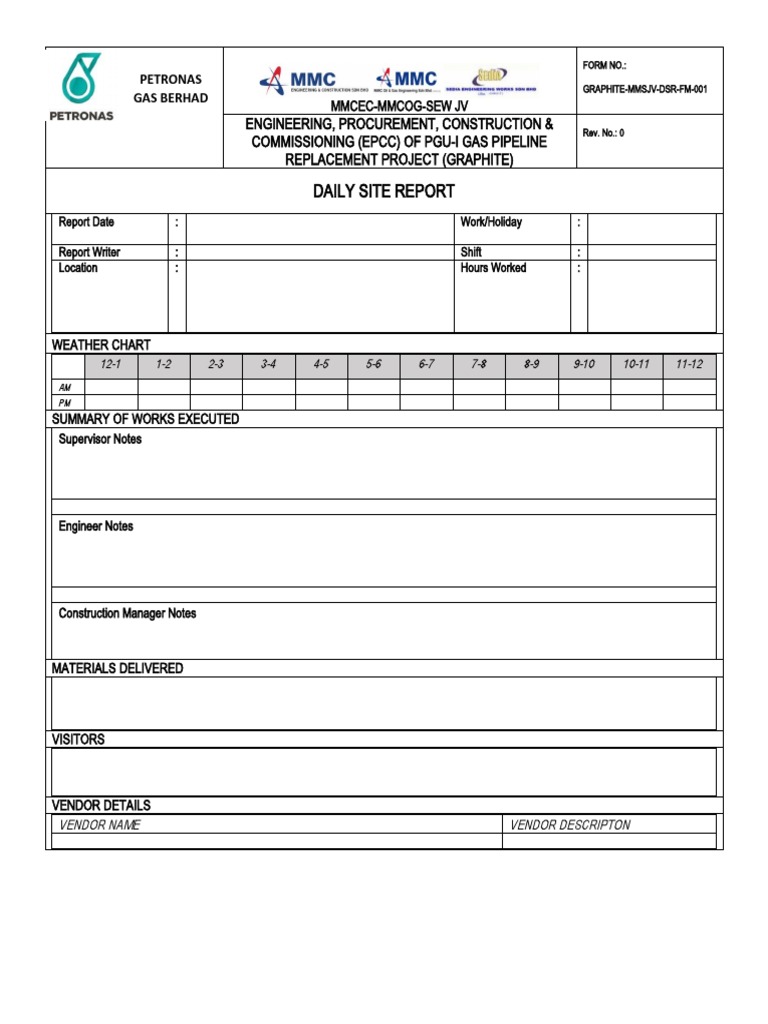 001 Daily Site Report Template | PDF