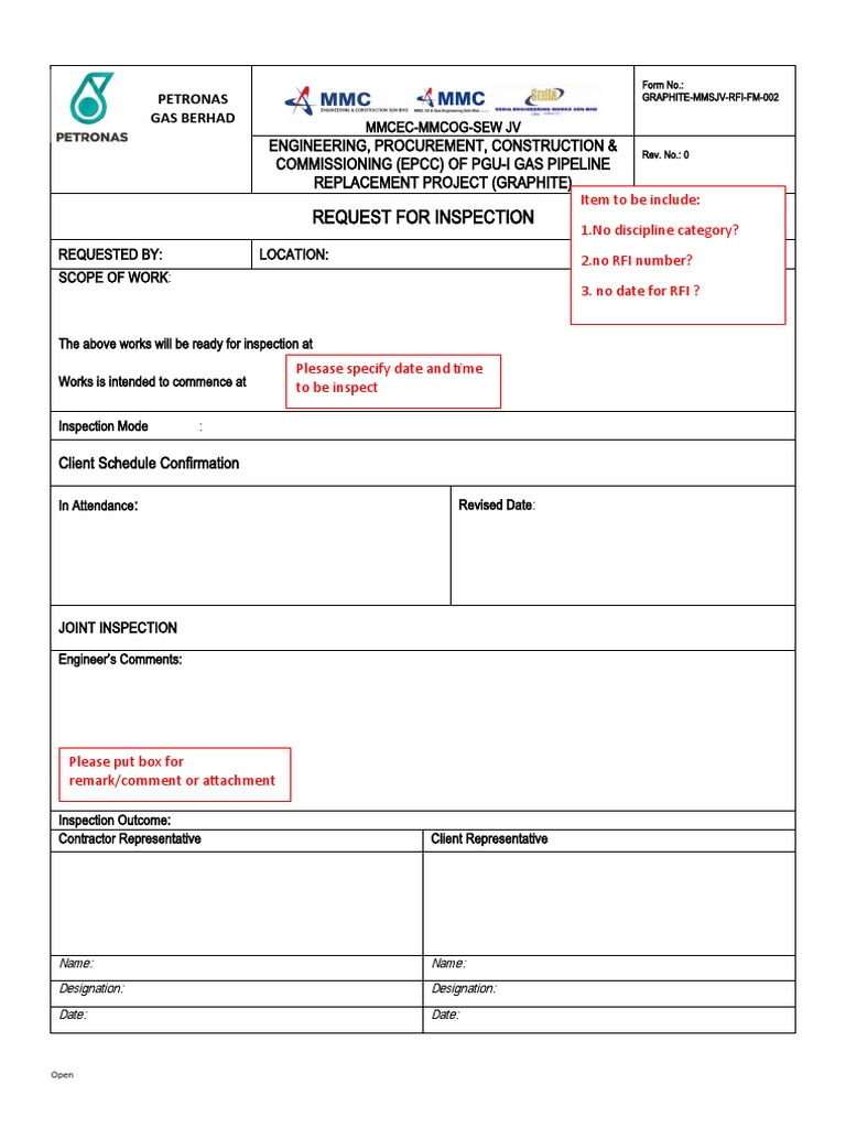 002 RFI Template | PDF