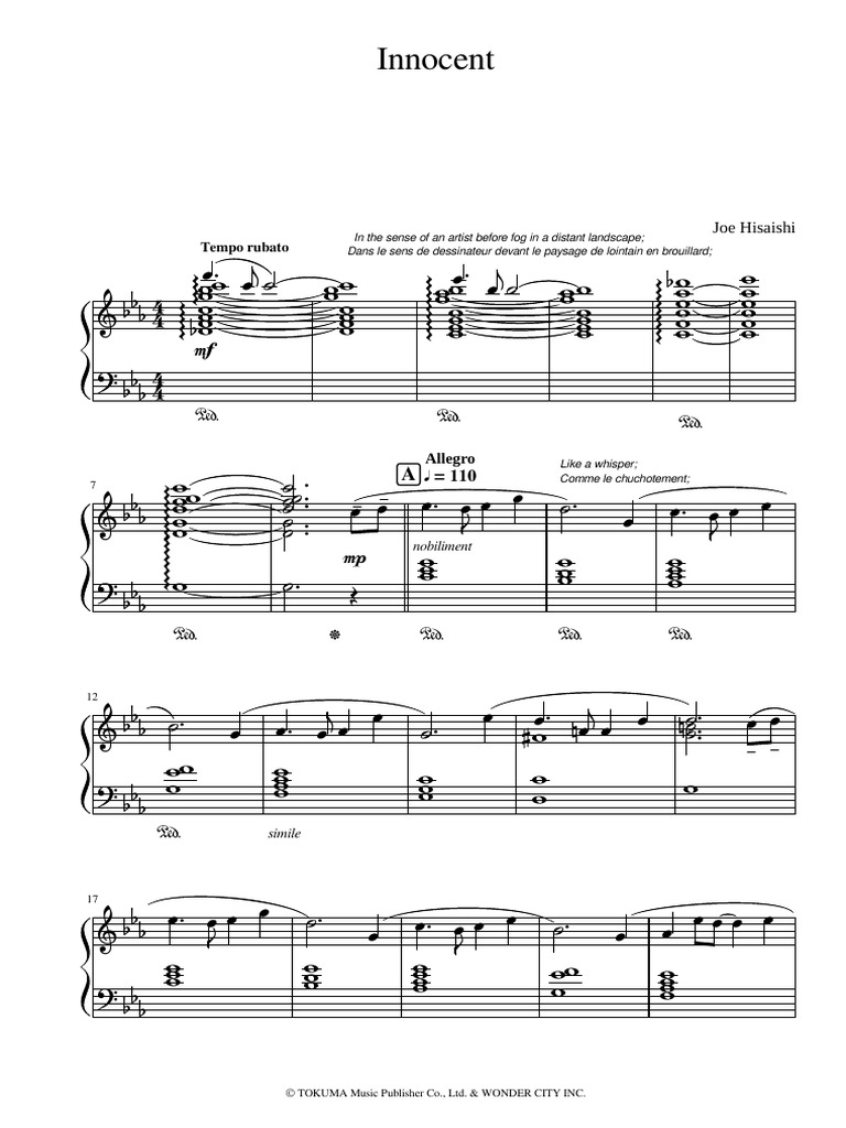 Laputa Castle in The Sky Theme - Innocent Carrying You | PDF | Musical Forms | Elements Of Music