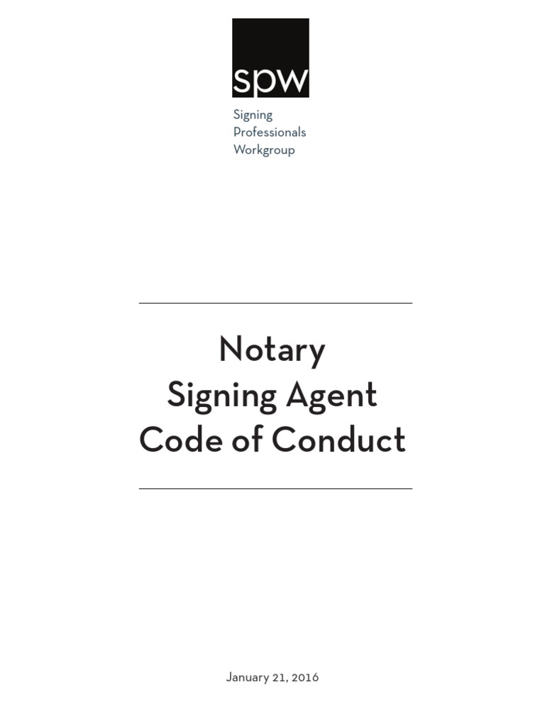 Notary Signing Agent Code of Professional Responsibility - Open Book To ...