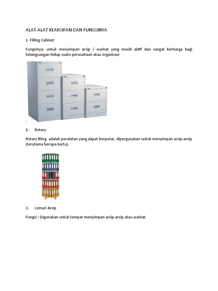 Alat Kearsipan dan Fungsinya | PDF