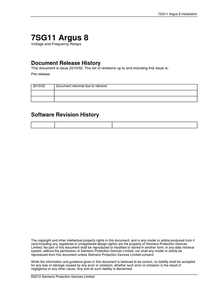 7SG11 Argus 8 Technical Manual Chapter 6 Installation | PDF | Relay ...