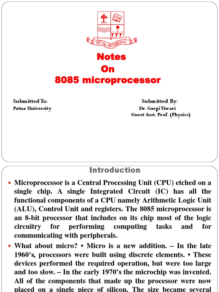 Notes On 8085 Microprocessor: Submitted To: Submitted by | PDF ... Notes On 8085 Microprocessor: Submitted To: Submitted by | PDF ...