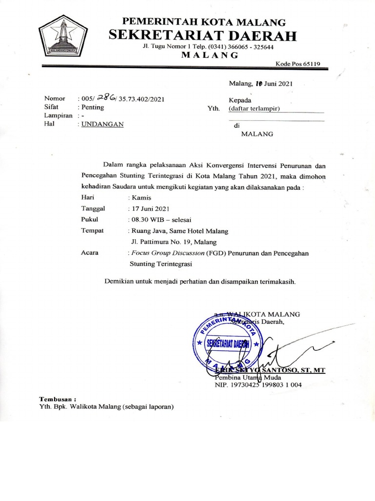 Undangan FGD Stunting Terintegrasi | PDF