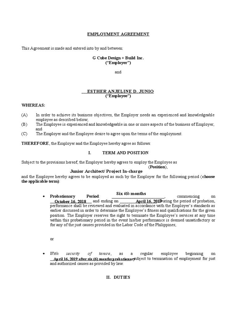 Employment Contract GCUBE - ANJ | PDF | Trade Secret | Employment