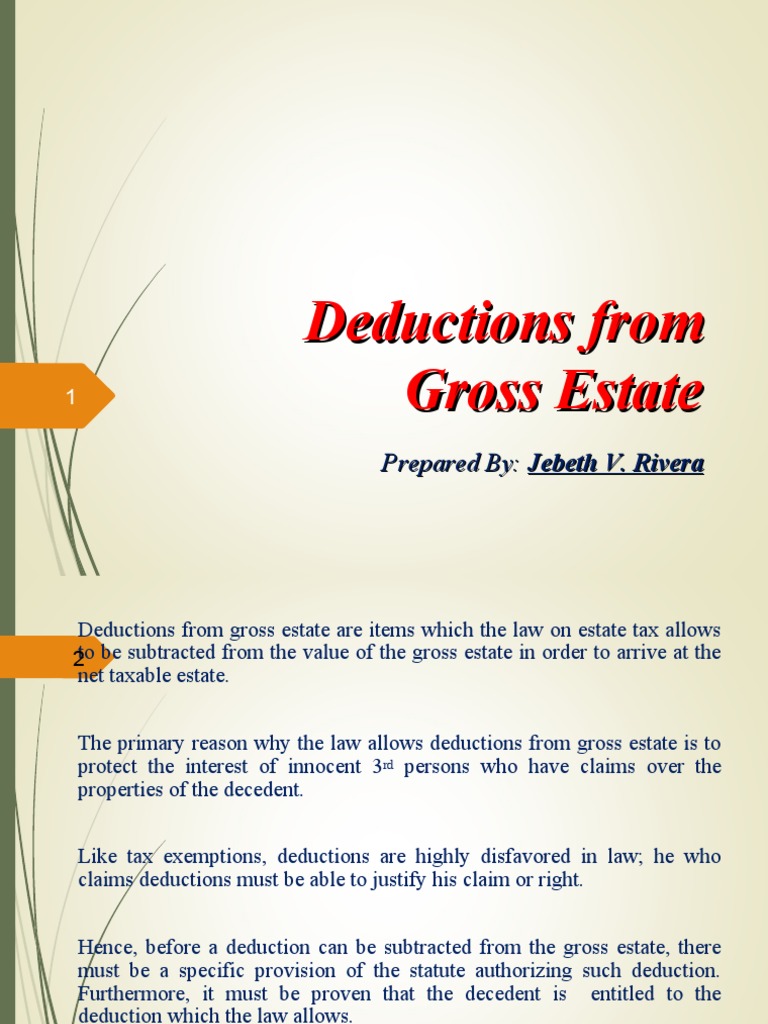 Deductions from Gross Estate in the Philippines | PDF | Tax Deduction ...
