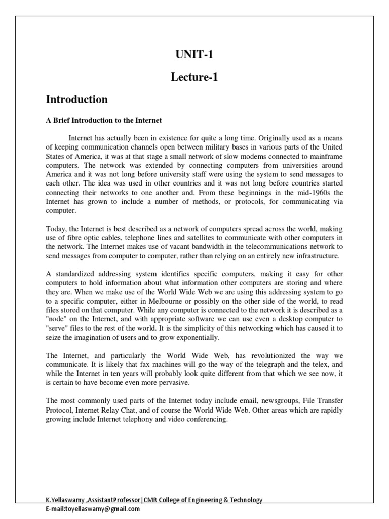 HTML - Unit1 | PDF | Html Element | World Wide Web