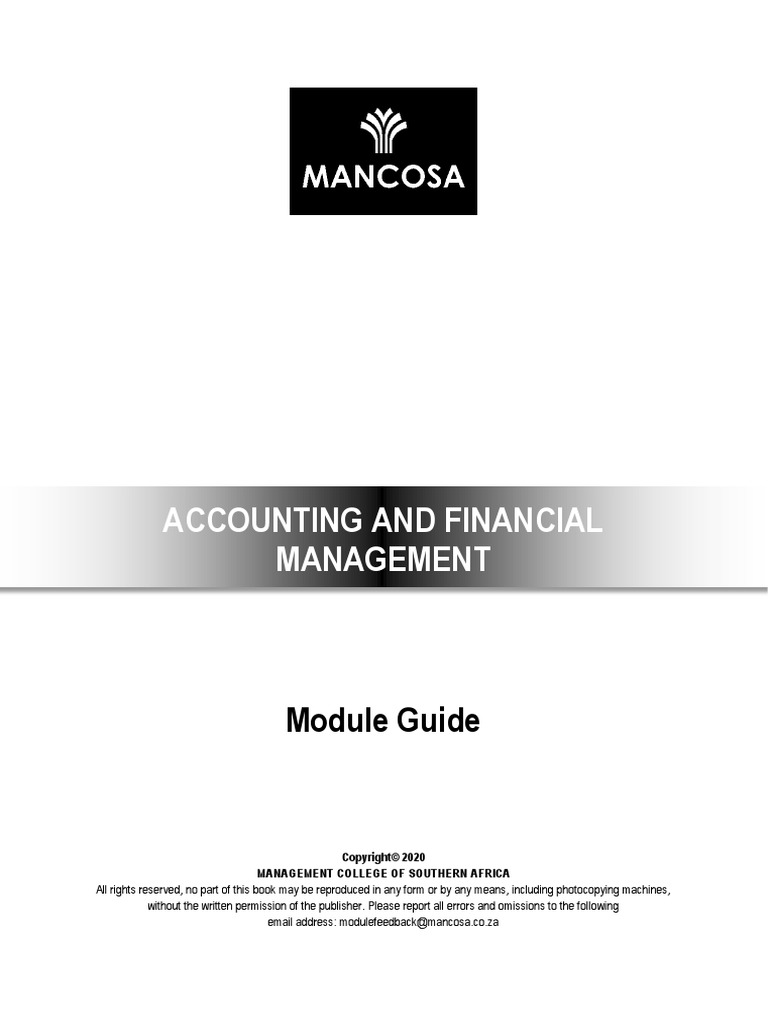 Accounting and Financial Management Module Guide | PDF | Balance Sheet ...