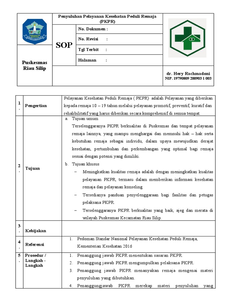 Sop PKPR | PDF