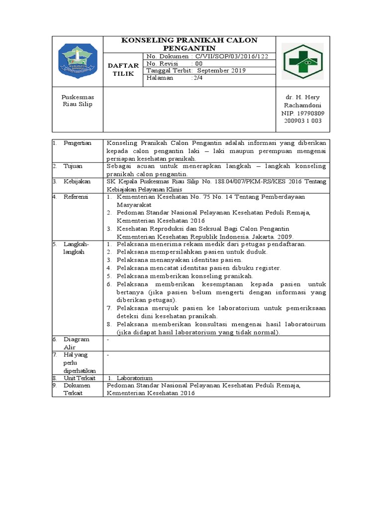 Sop Konseling Pranikah | PDF | Sains & Matematika