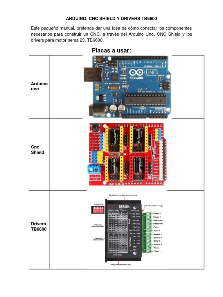 Arduino - CNC Shield & Drivers TB6600 | PDF | Arduino | Ingenieria Eléctrica