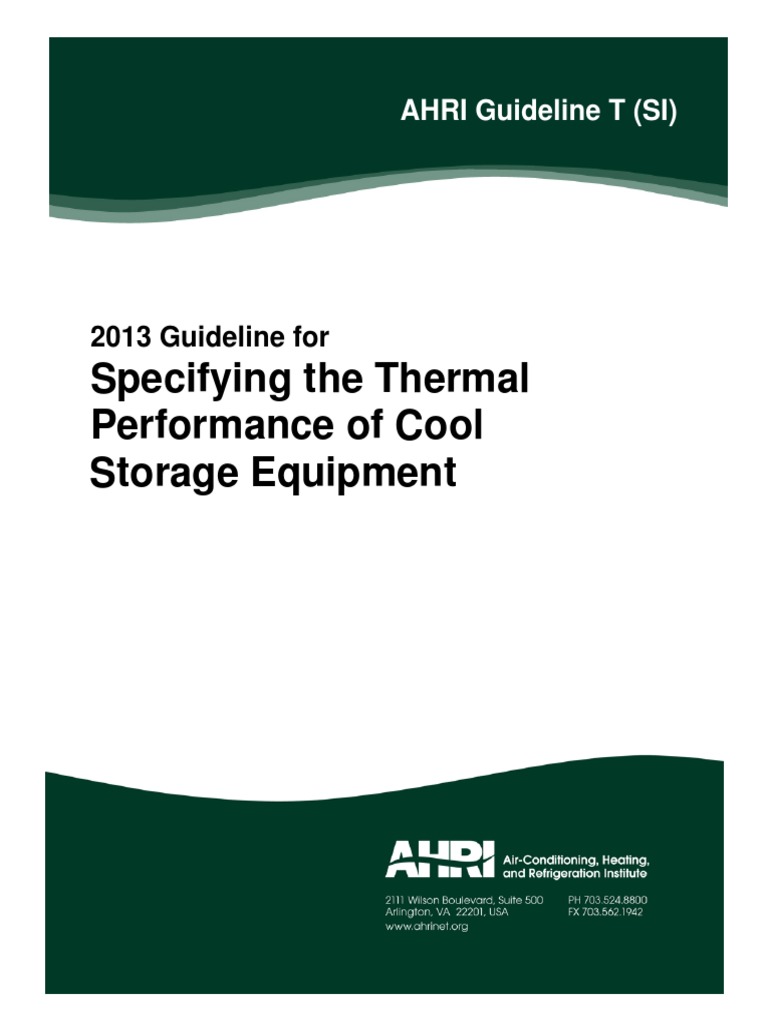 AHRI Guideline T SI 2013 | PDF | Coolant | Heat