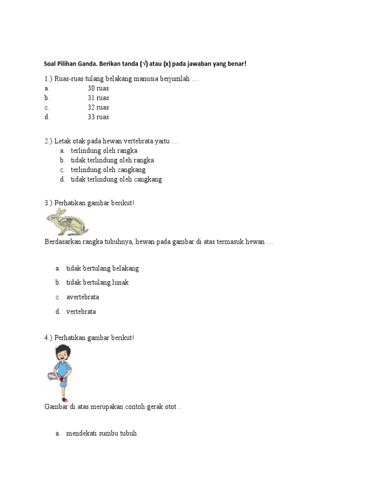 Contoh EHB Soal Pilihan Ganda Dan Soal Menjodohkan | PDF