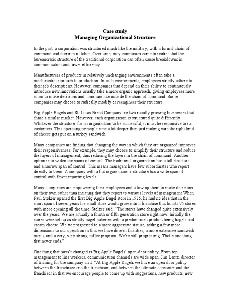 Case Study.. | PDF | Franchising | Organizational Structure