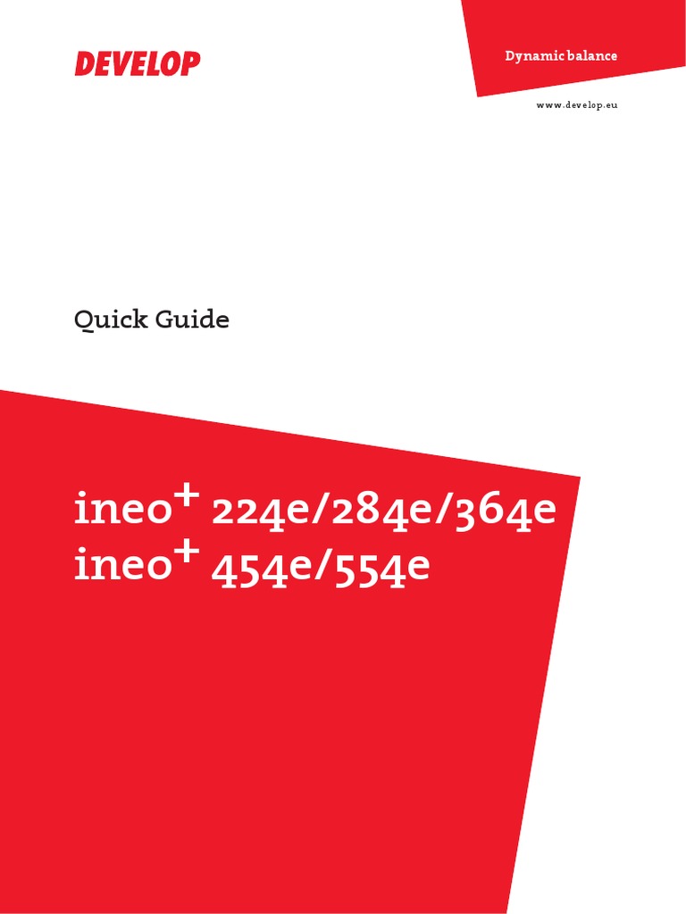 Ineo+ 224e/284e/364e Ineo+ 454e/554e: Quick Guide | PDF | Ac Power ...