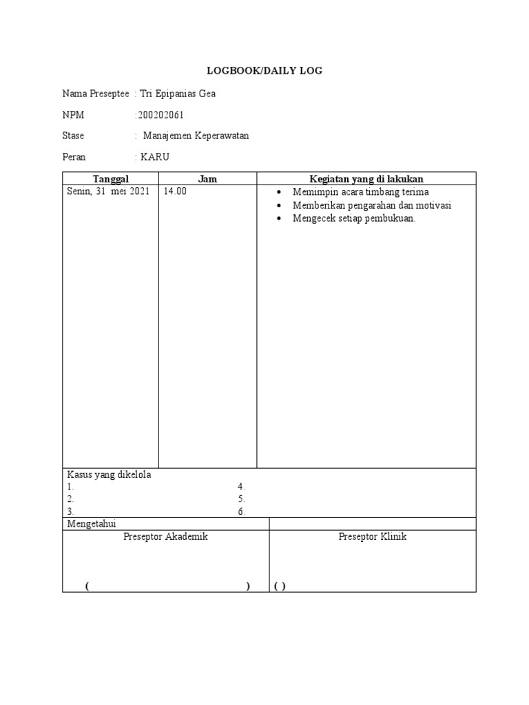 Logbook Minggu 2 | PDF