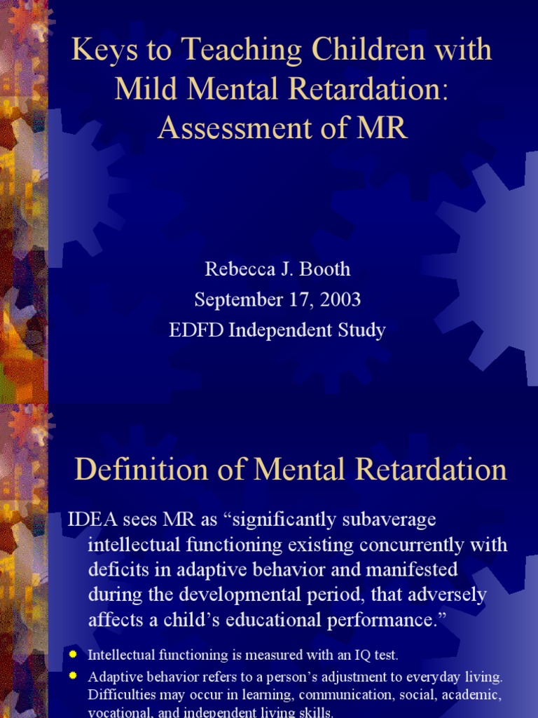 Keys To Teaching Children With Mild Mental Retardation: Assessment of MR | PDF | Intelligence ...